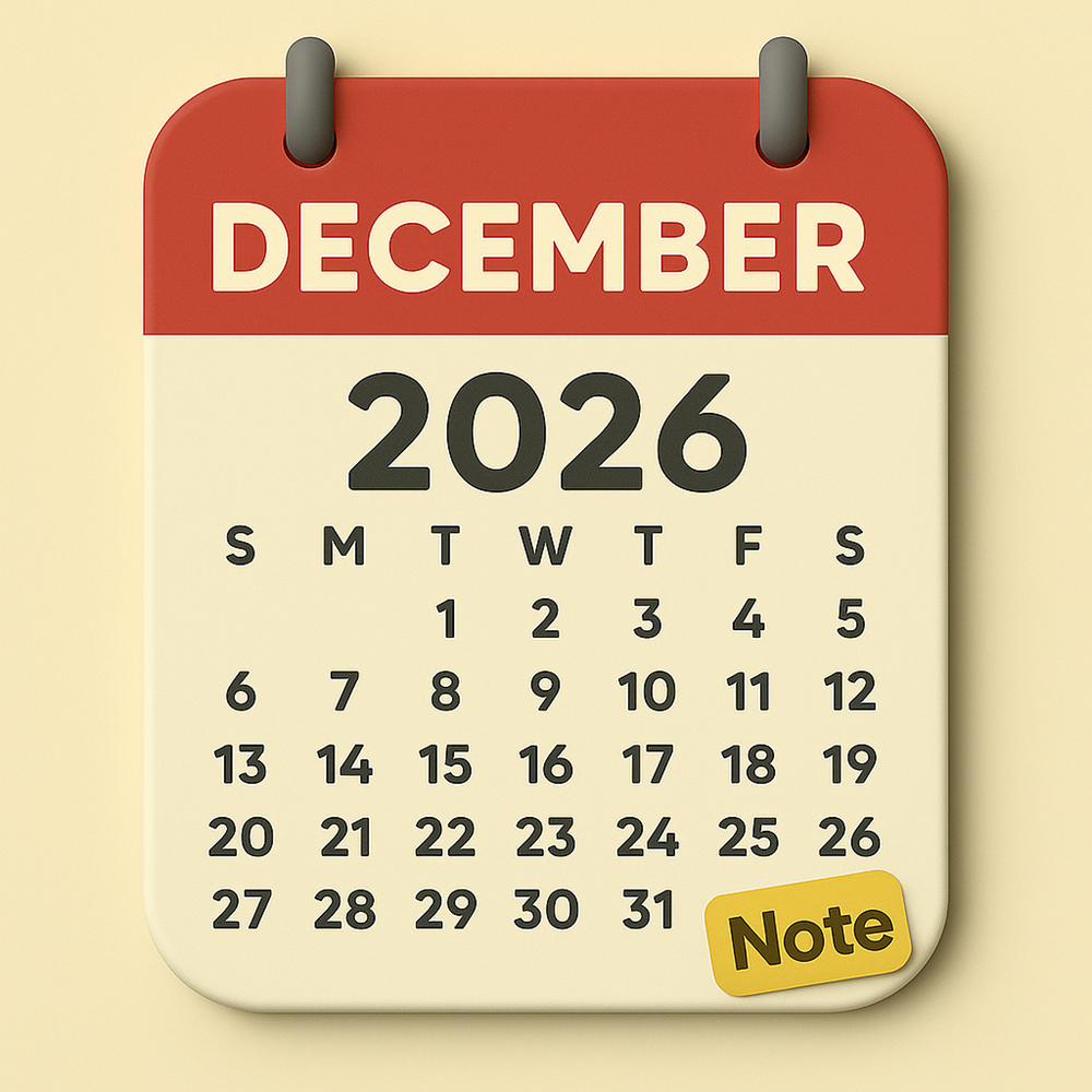Print December 2026 Calendar